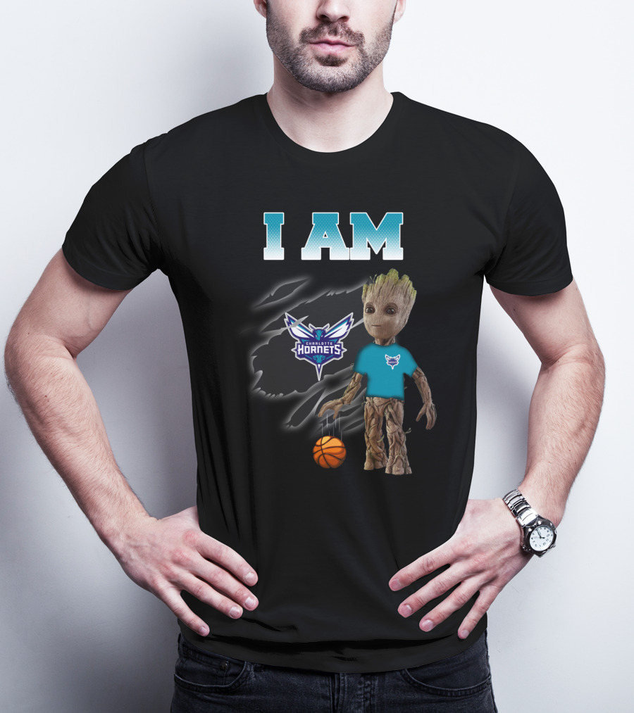 I Am Charlotte Hornets Groot Basketball Fans T-Shirt