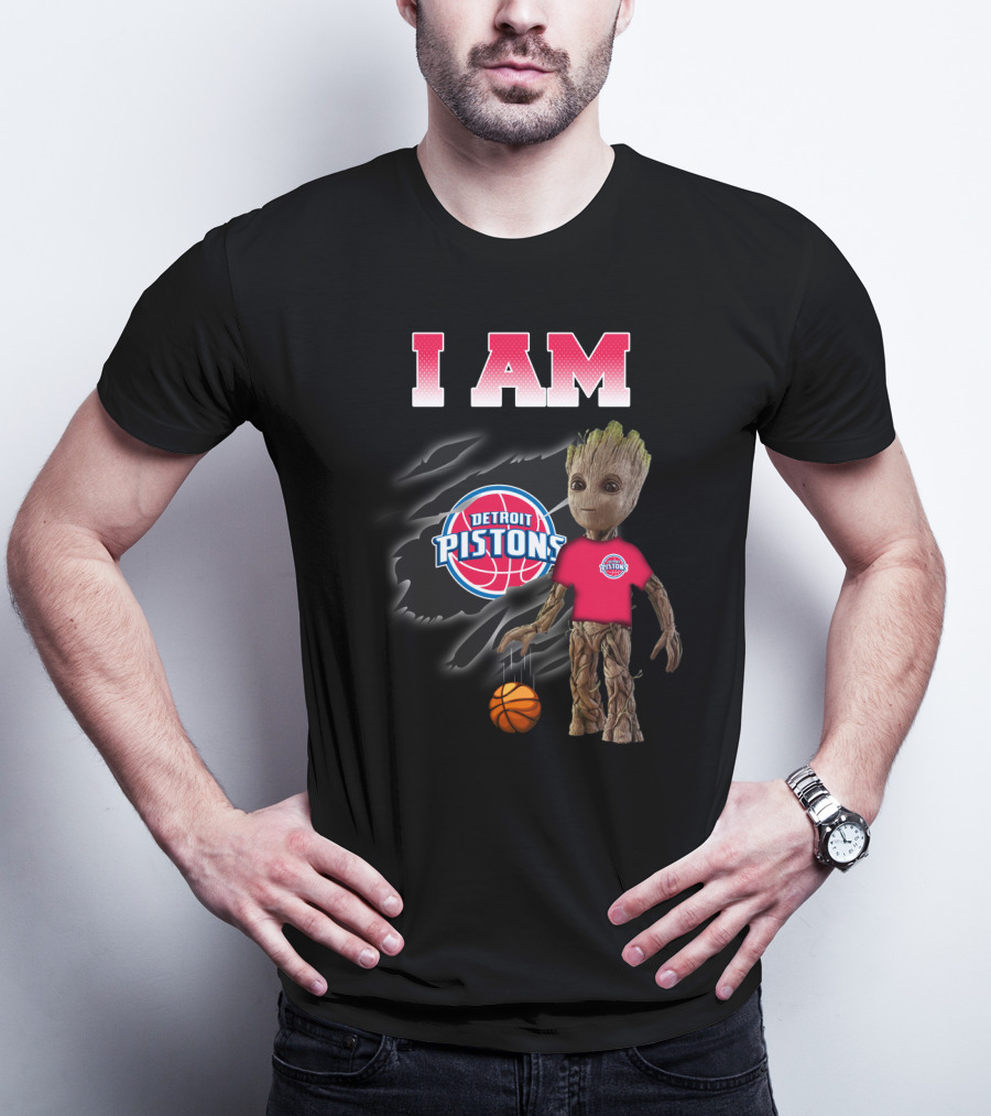 I Am Detroit Pistons Groot Basketball Fans T-Shirt