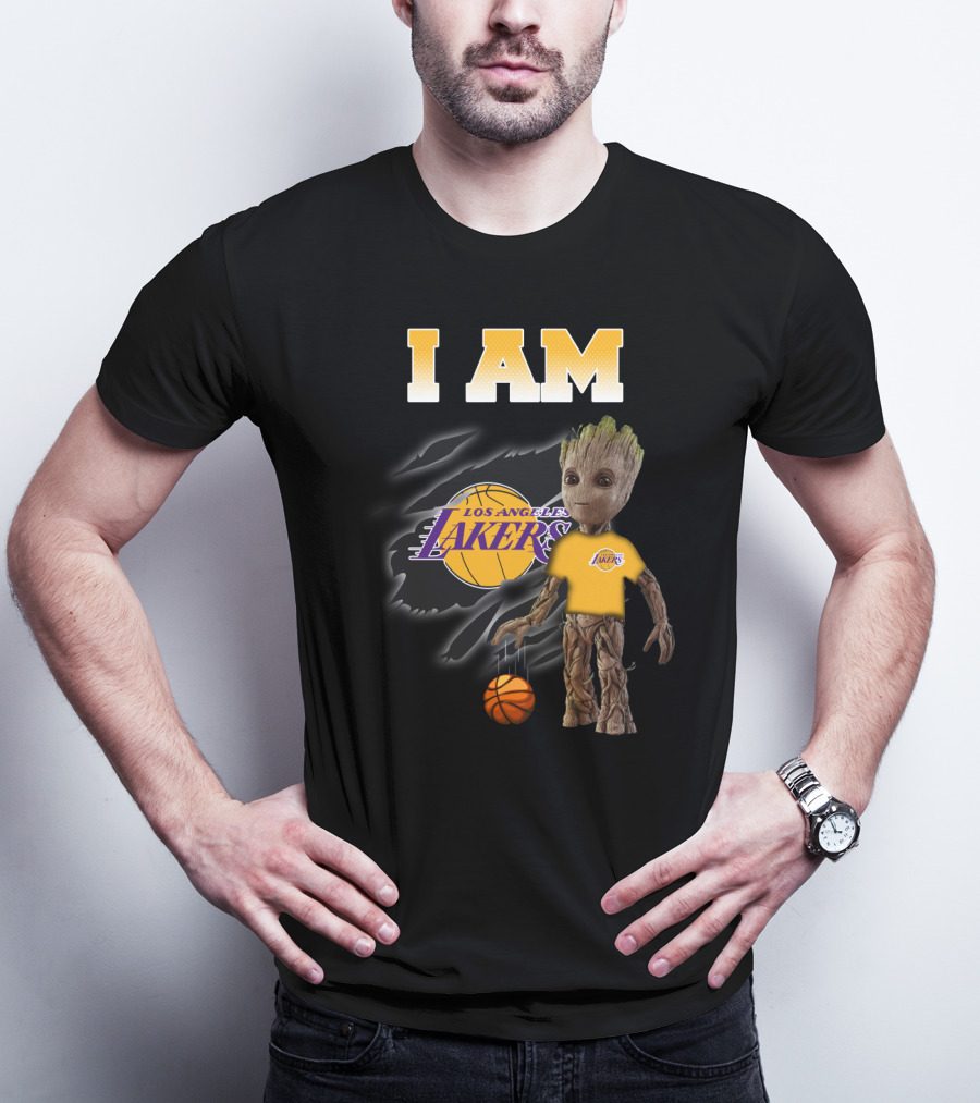 I Am Los Angeles Lakers Groot Basketball Fans T-Shirt