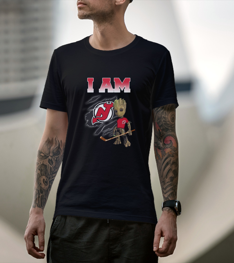 I Am New Jersey Devils Groot Hockey Fan T-Shirt