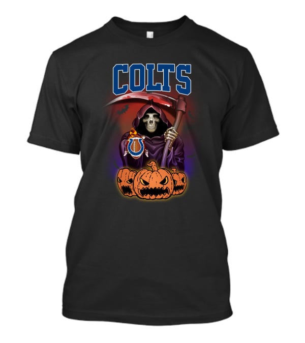 Indianapolis Colts Reaper Halloween Pumpkins Scythe T-Shirt