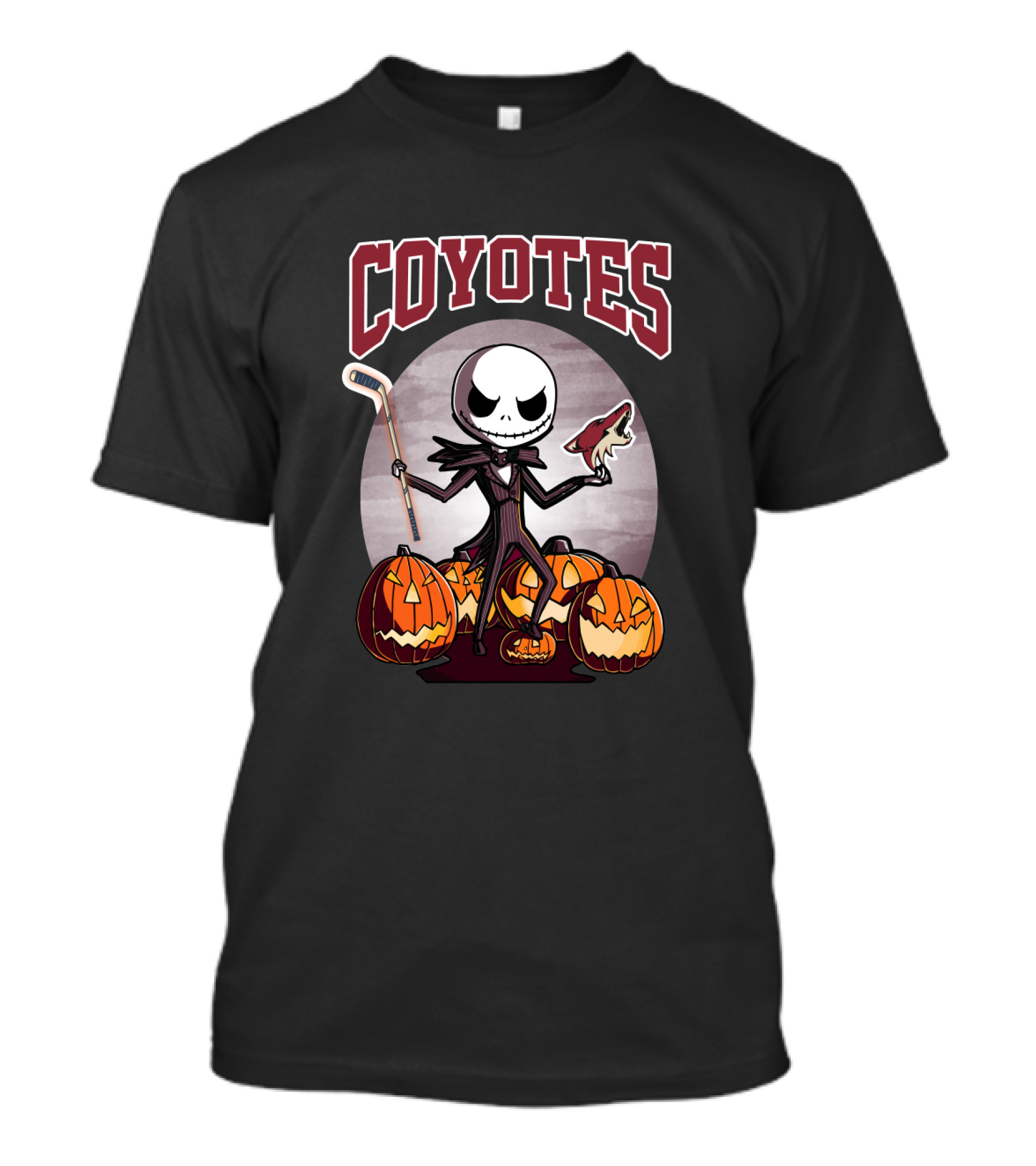 Jack Skellington Arizona Coyotes Hockey Halloween Pumpkins T-Shirt
