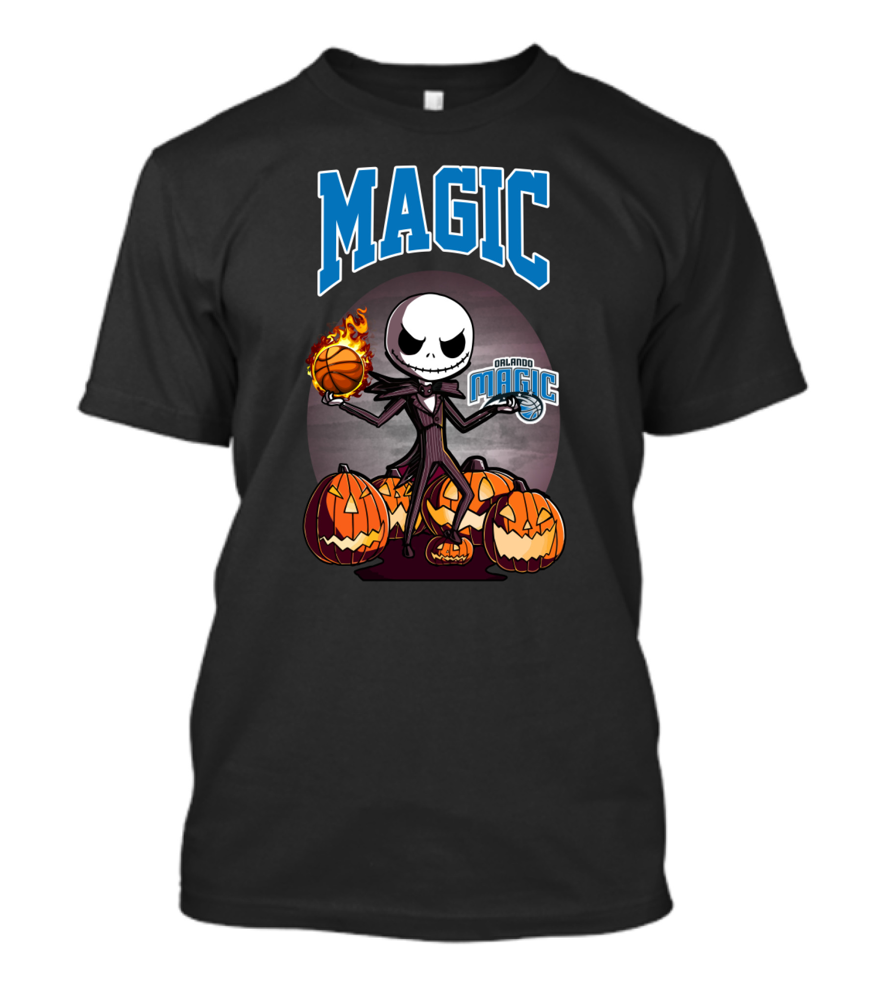 Orlando Magic Jack Skellington Halloween Basketball Pumpkins T-Shirt