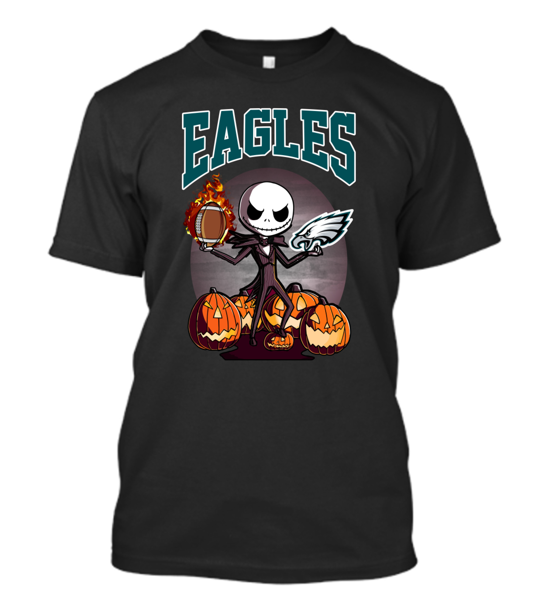 Eagles Jack Skellington Halloween Philadelphia Pumpkin Football T-Shirt