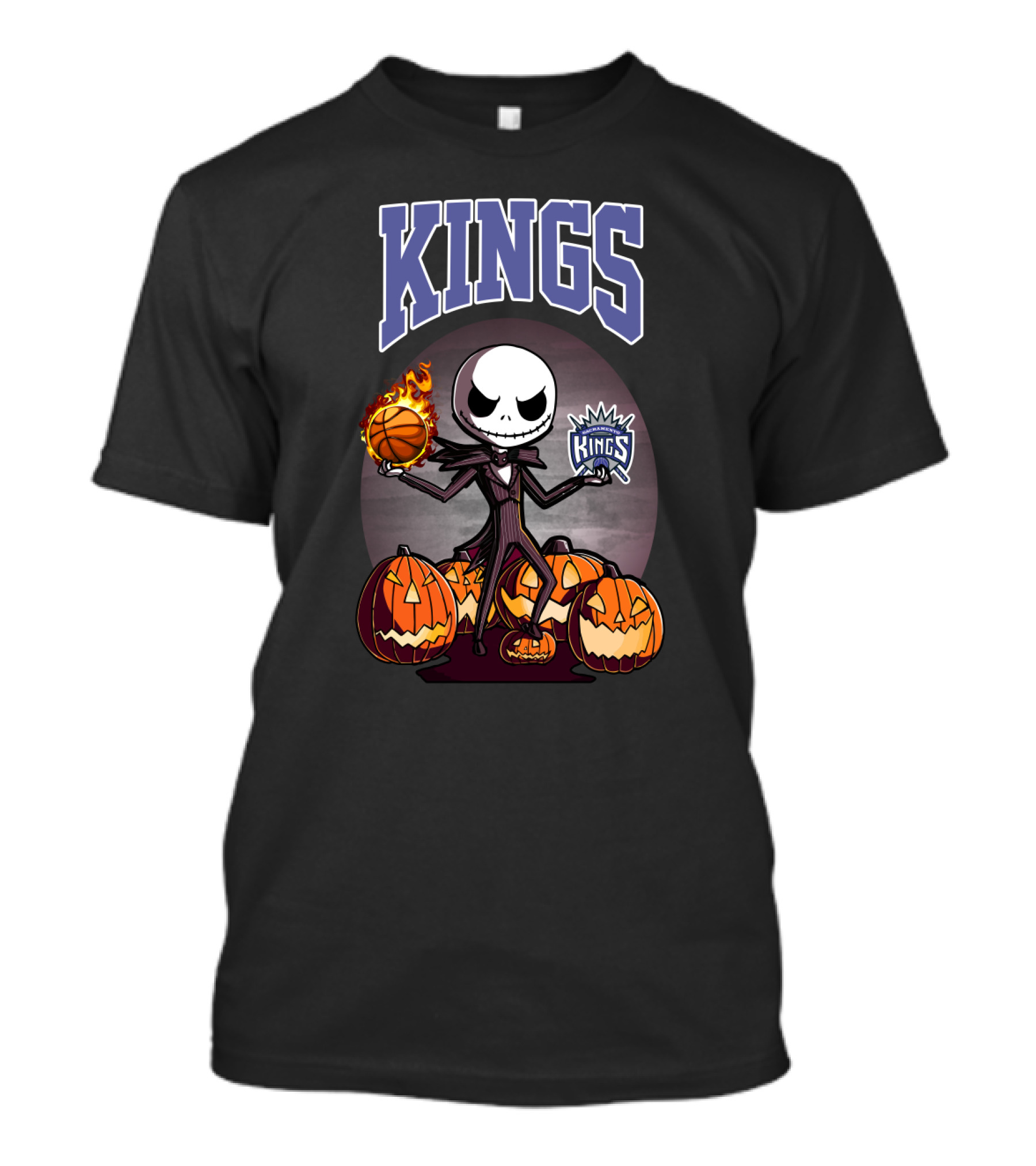 Jack Skellington Basketball Sacramento Kings Halloween Pumpkin T-Shirt