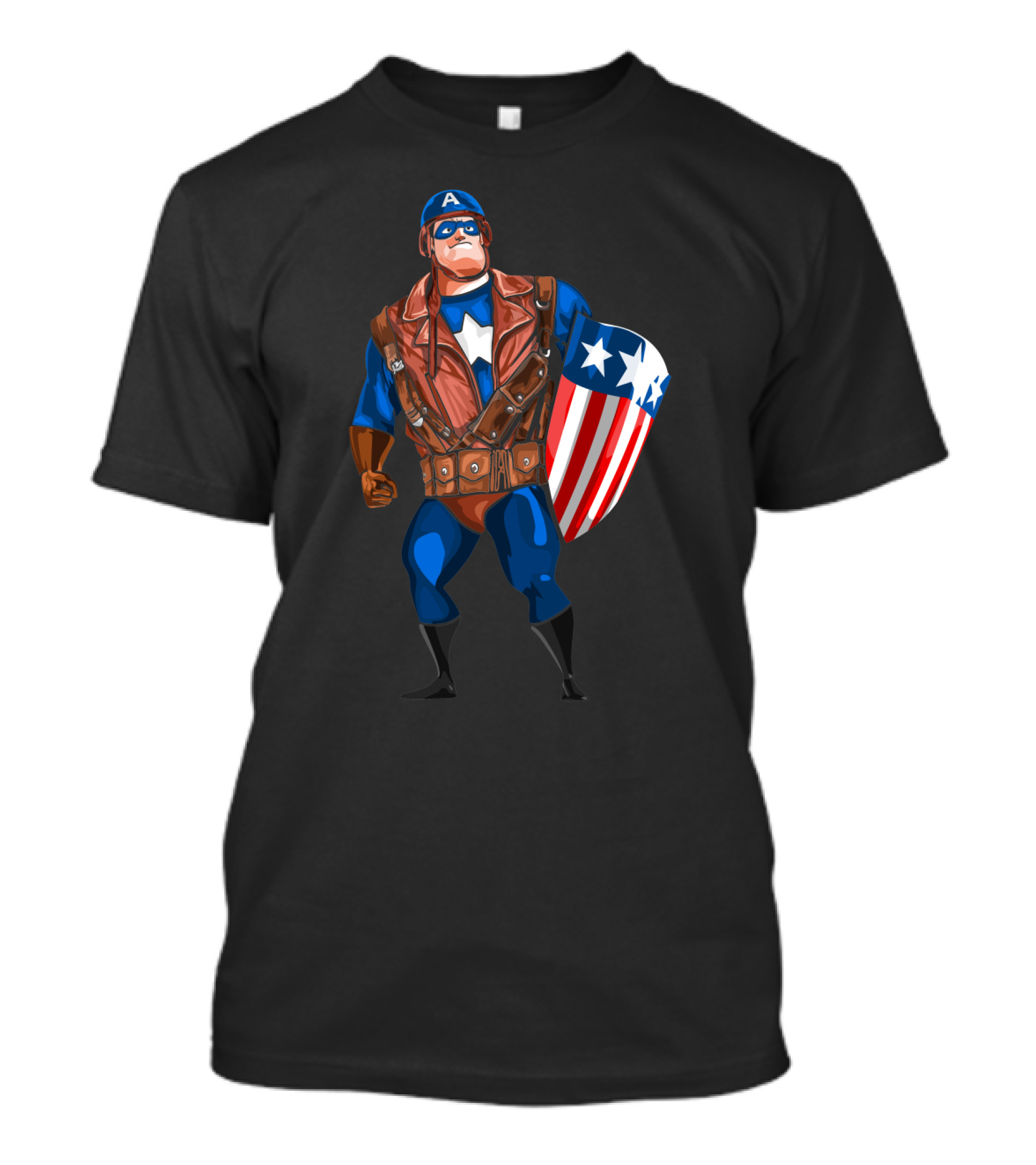 Mr. Incredible Bob Parr Captain America Shield Stars Comic Crossover T-Shirt