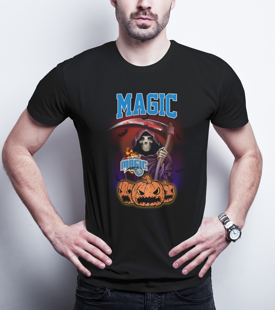 Orlando Magic Grim Reaper Halloween Pumpkins T-Shirt