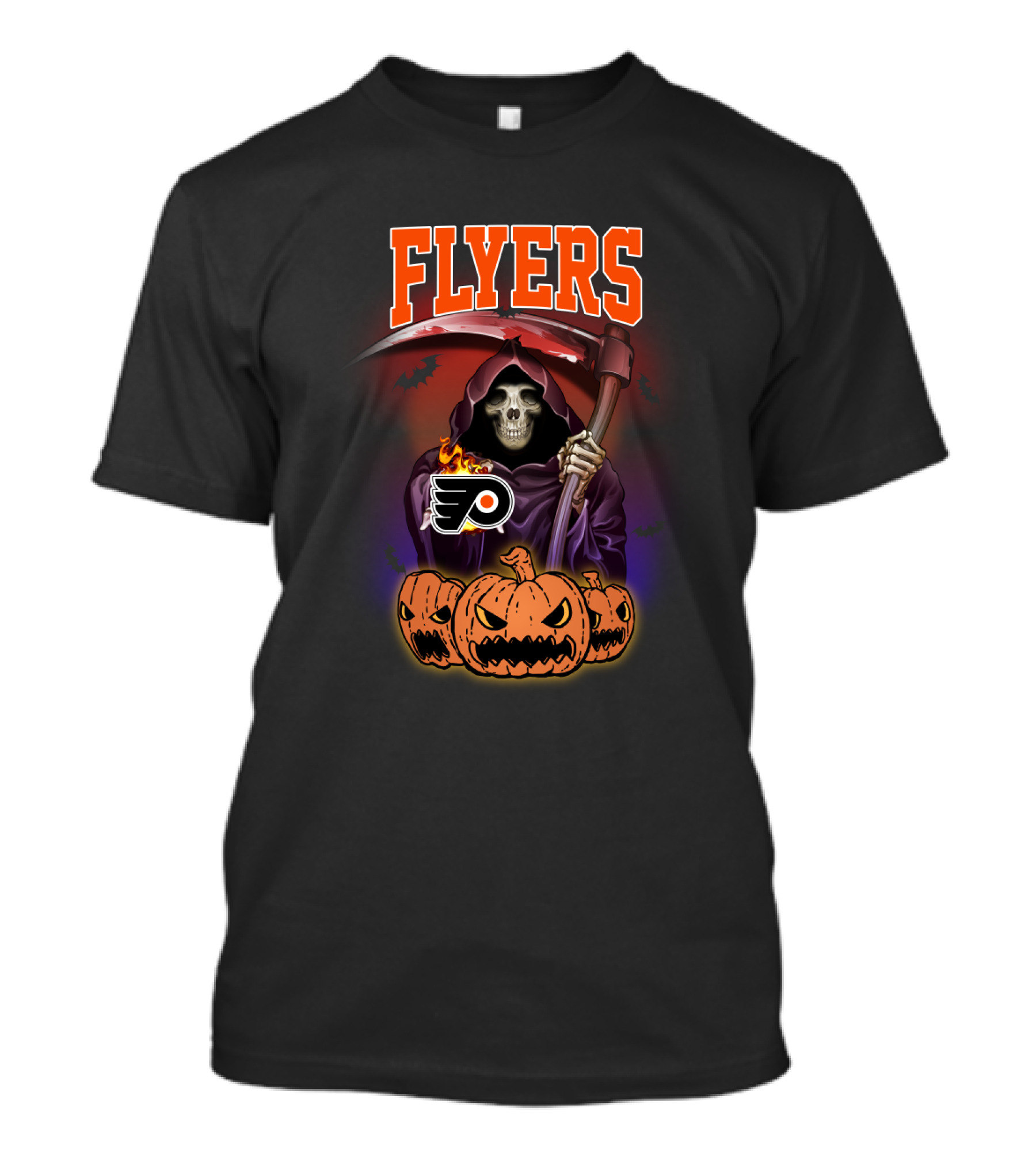 Philadelphia Flyers Grim Reaper Halloween Pumpkins T-Shirt