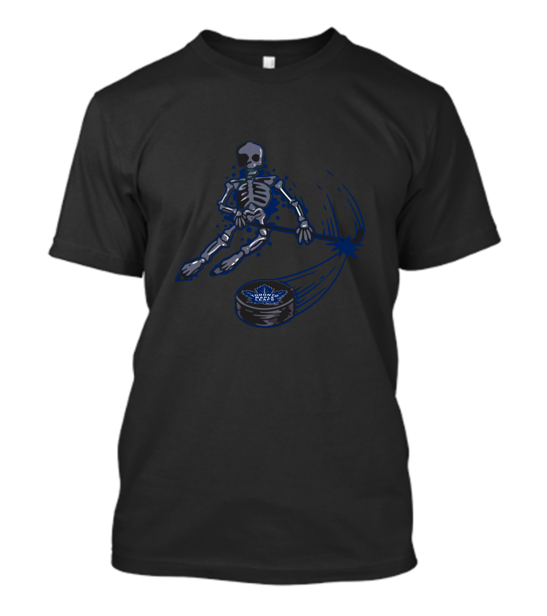 Toronto Maple Leafs Skeleton Playing Ice Hockey With Team T-Shirt