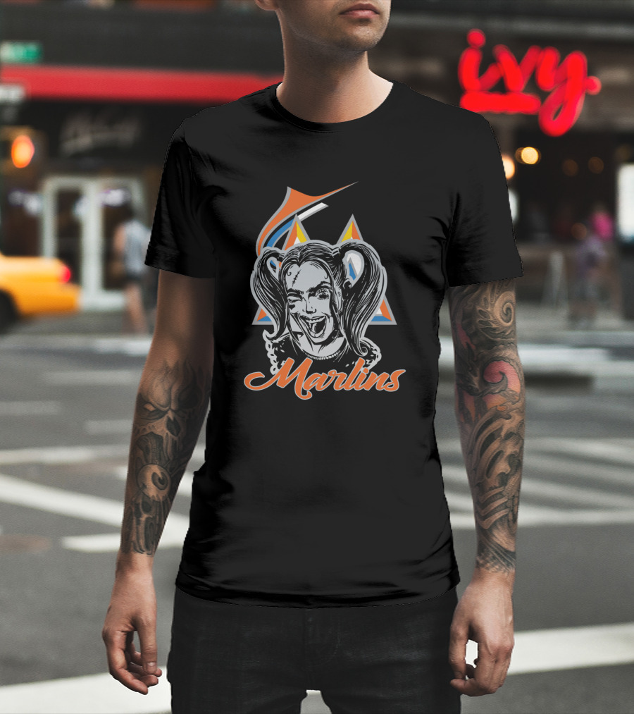 Marlins Harley Quinn Miami Baseball Fans T-Shirt
