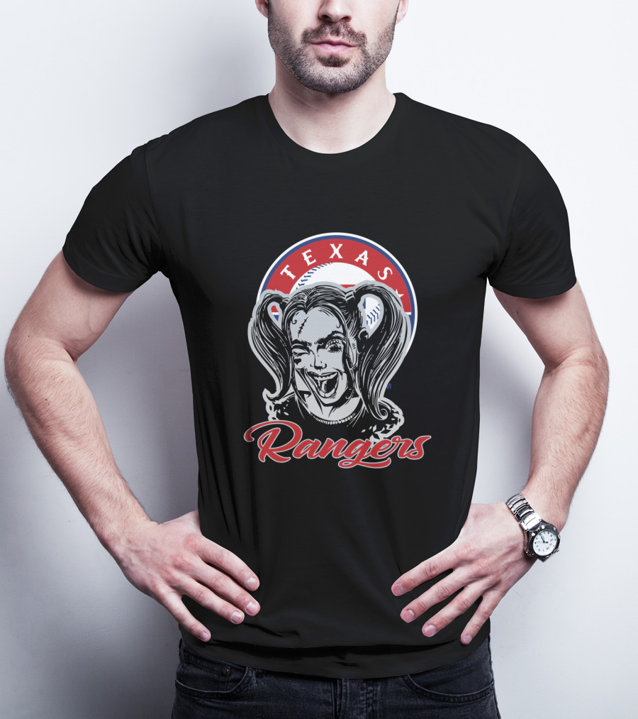 Texas Rangers Fans Harley Quinn Fusion T-Shirt