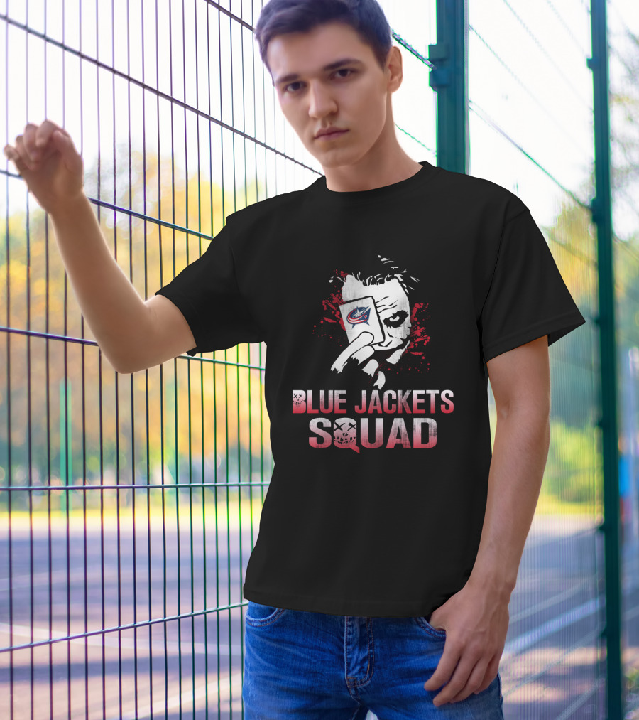 Blue Jackets Squad Joker Card Fan Tribute T-Shirt