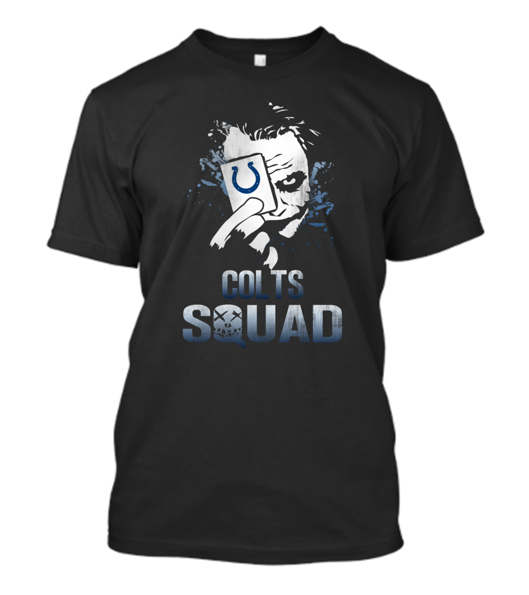 Colts Squad Joker Holding Indianapolis Colts Logo Card T-Shirt