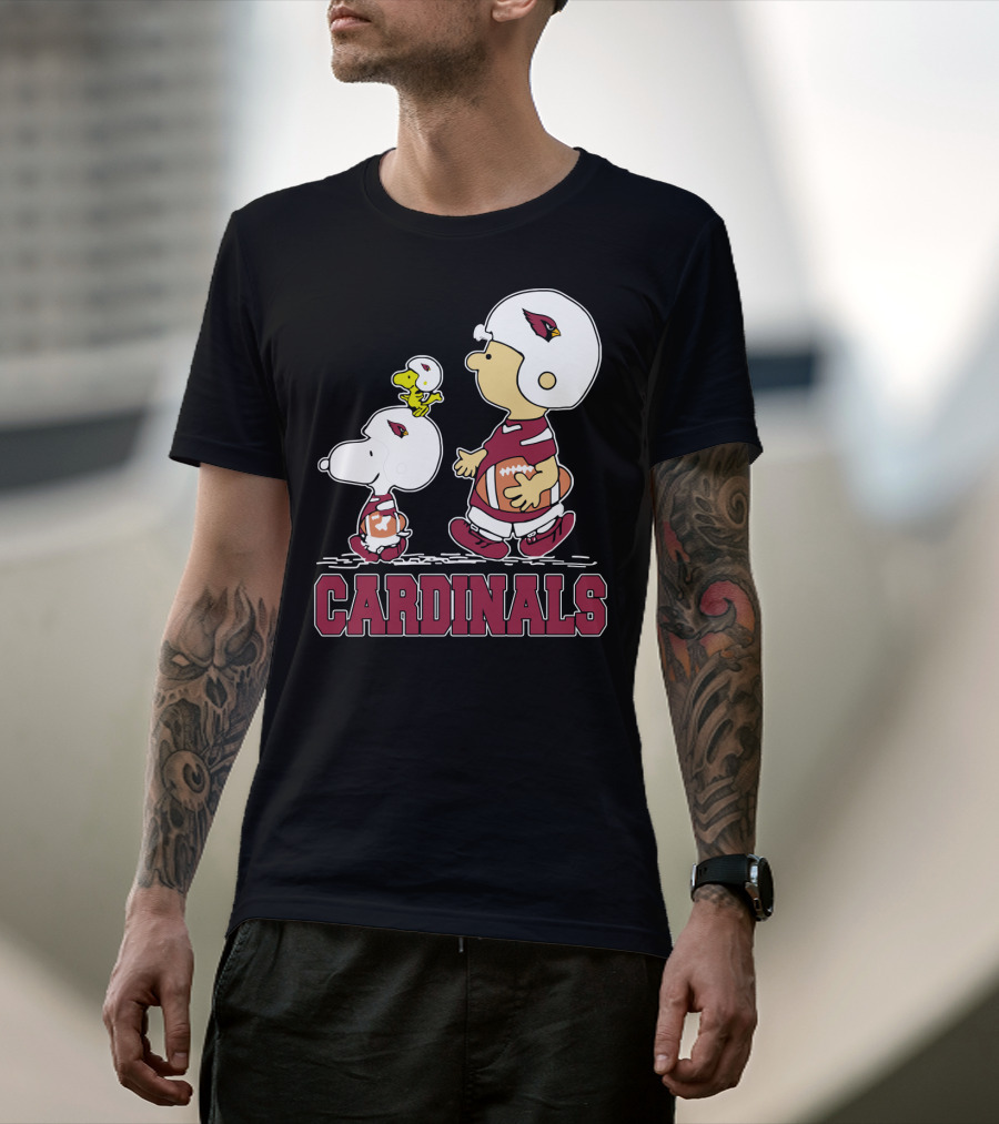 Cardinals Snoopy Fans Arizona Football Team Peanuts Characters T-Shirt