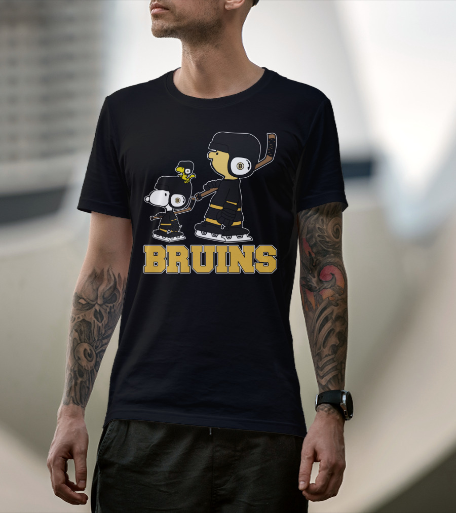 Snoopy Woodstock Bruins Hockey Team Fans T-Shirt