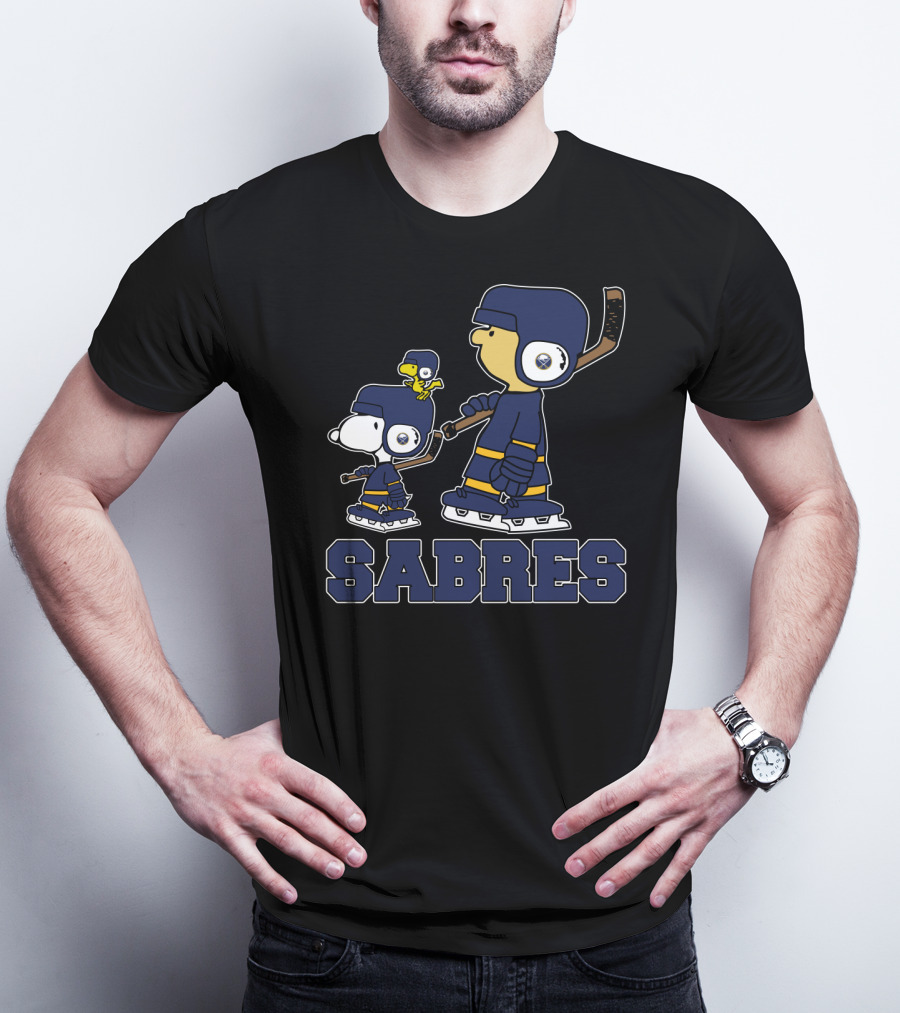 Snoopy Woodstock Buffalo Sabres Hockey Fans T-Shirt