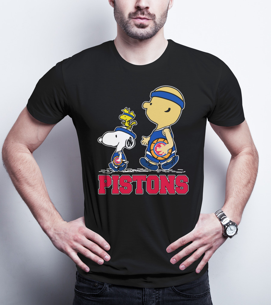 Pistons Basketball Snoopy And Woodstock Detroit Fans T-Shirt
