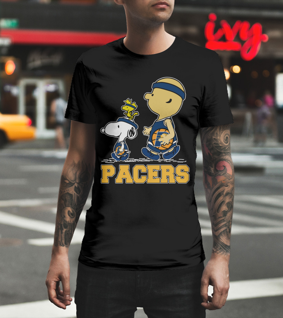 Snoopy And Woodstock Pacers Basketball Fans T-Shirt