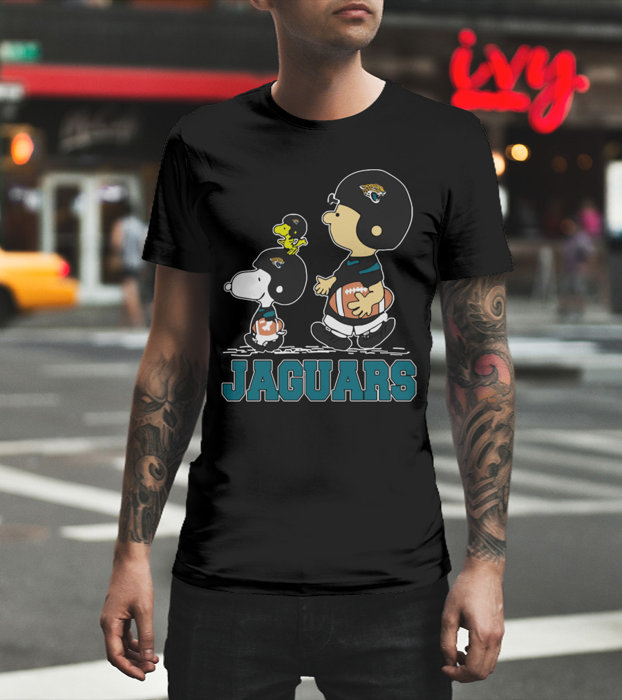 Snoopy Woodstock Jaguars Football Fans Peanuts Jacksonville T-Shirt