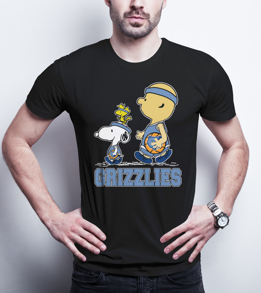 Snoopy Woodstock Charlie Brown Memphis Grizzlies Basketball Fans T-Shirt