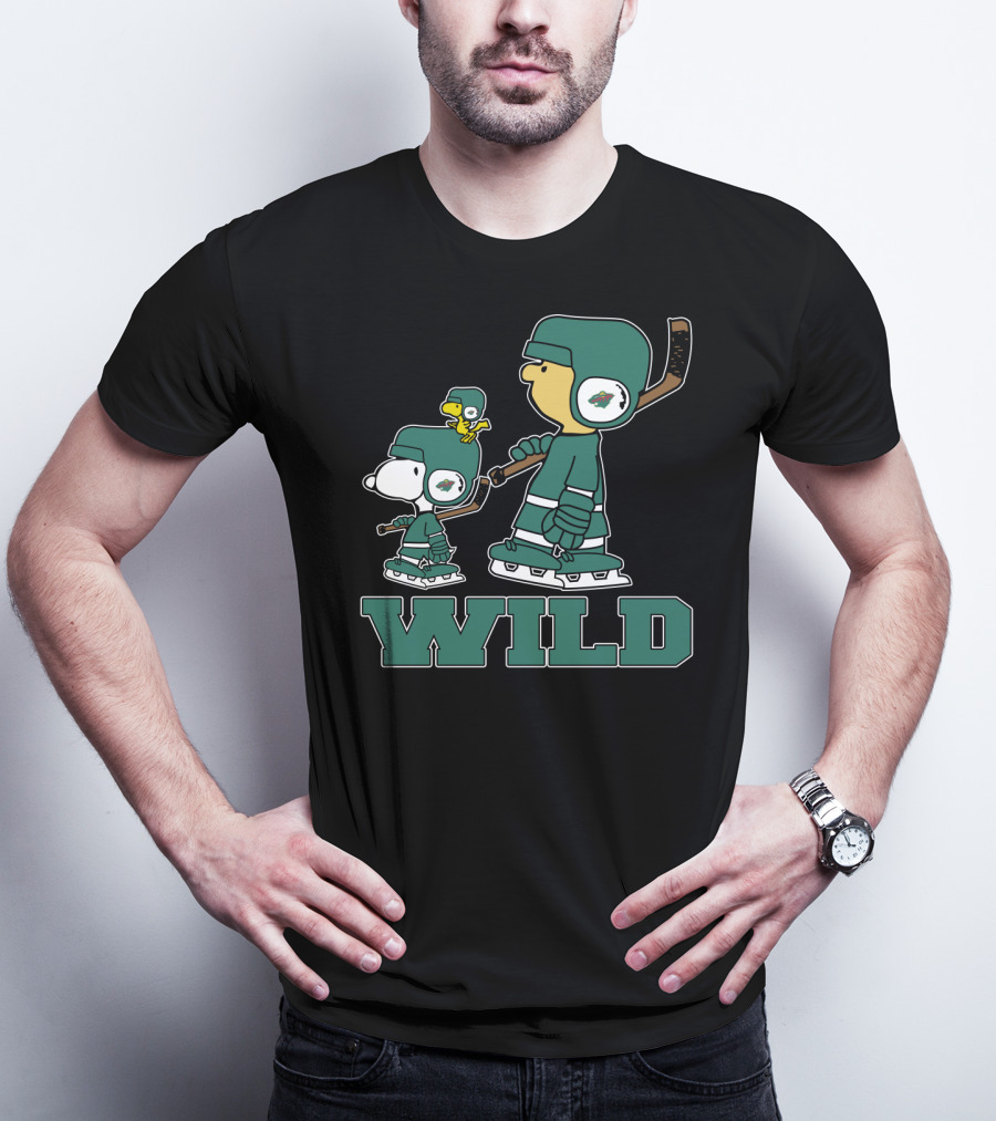 Snoopy And Woodstock Minnesota Wild Hockey Fans T-Shirt
