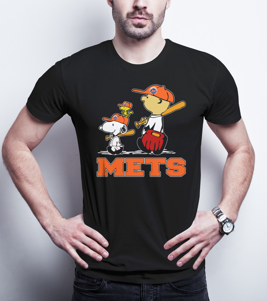 Snoopy Woodstock And New York Mets Baseball Fans T-Shirt