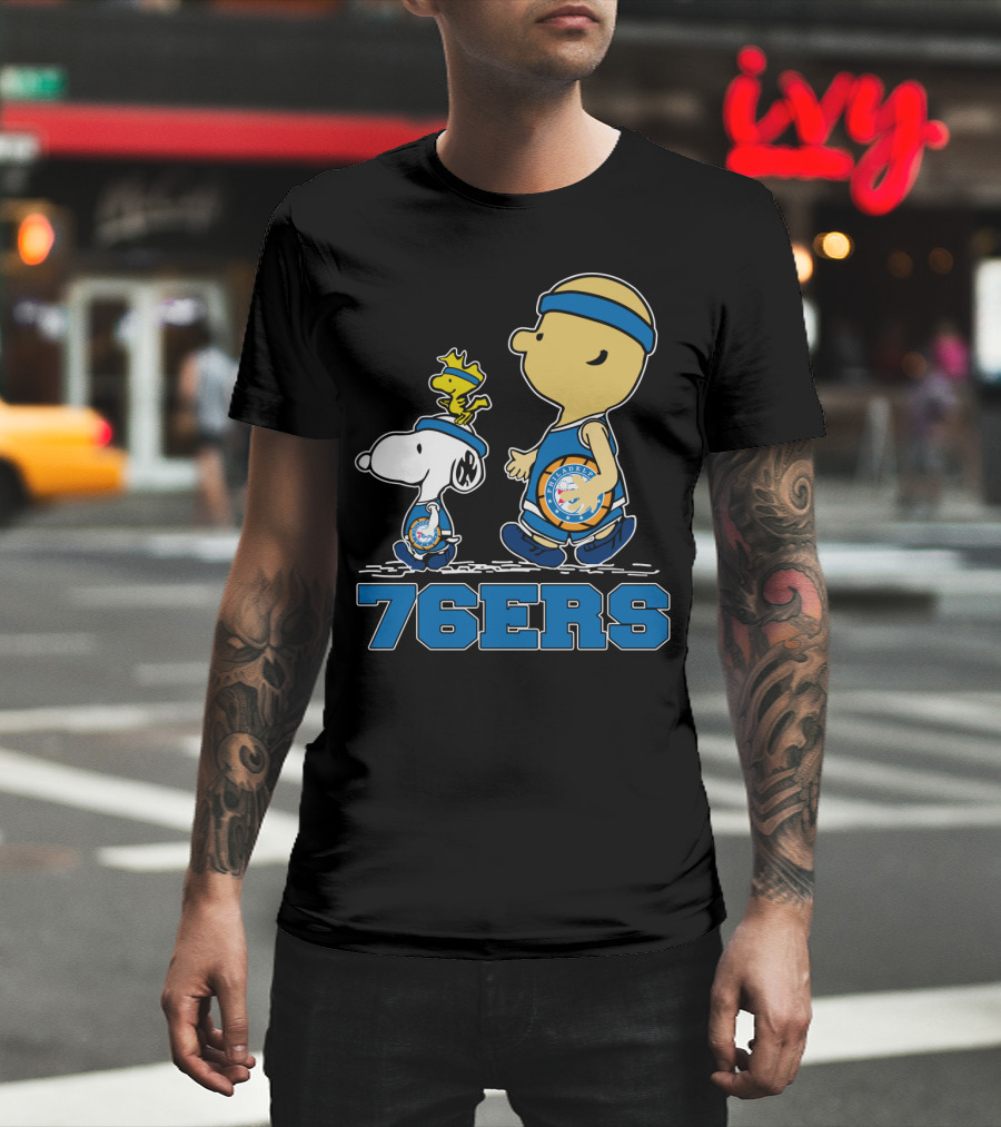 Philadelphia 76ers Snoopy Fans With Basketball T-Shirt