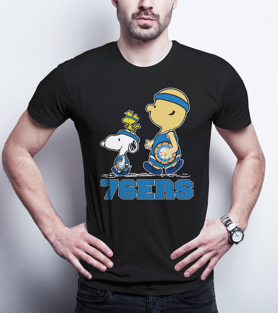 Philadelphia 76ers Snoopy Fans With Basketball T-Shirt