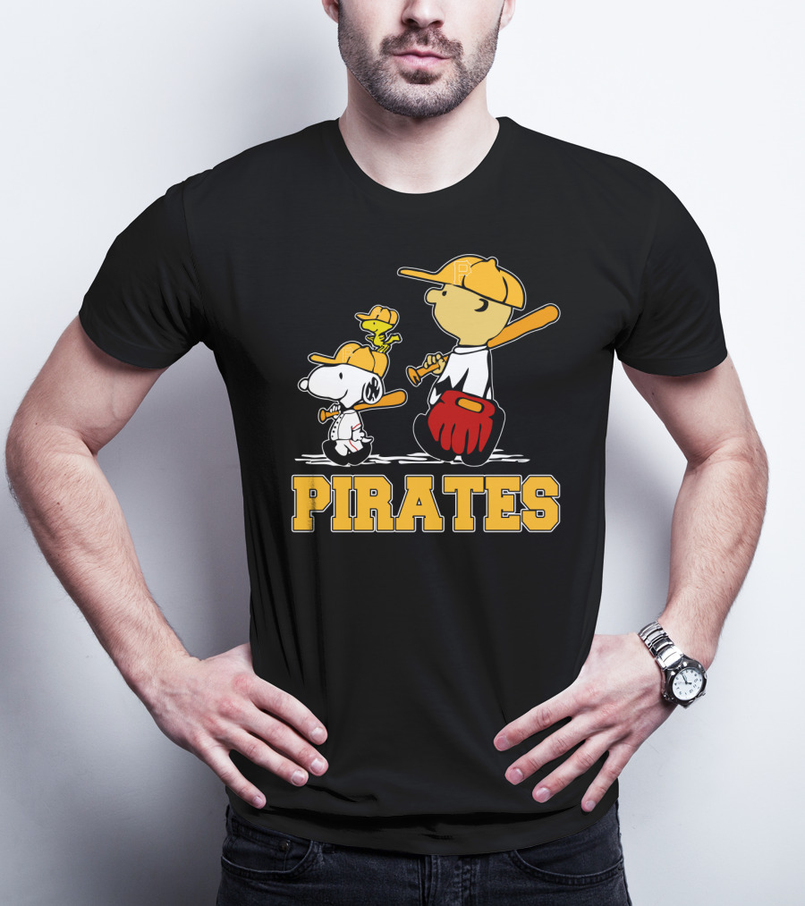 Snoopy Woodstock Pirates Baseball Fan Gear T-Shirt