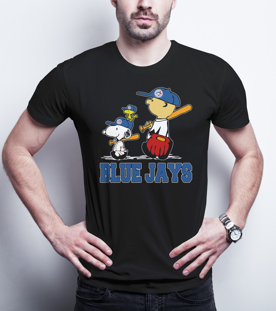 Snoopy Woodstock And Blue Jays Baseball Fans T-Shirt