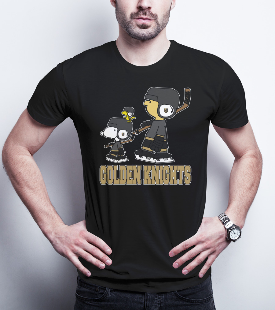 Snoopy And Woodstock Vegas Golden Knights Hockey Fans T-Shirt
