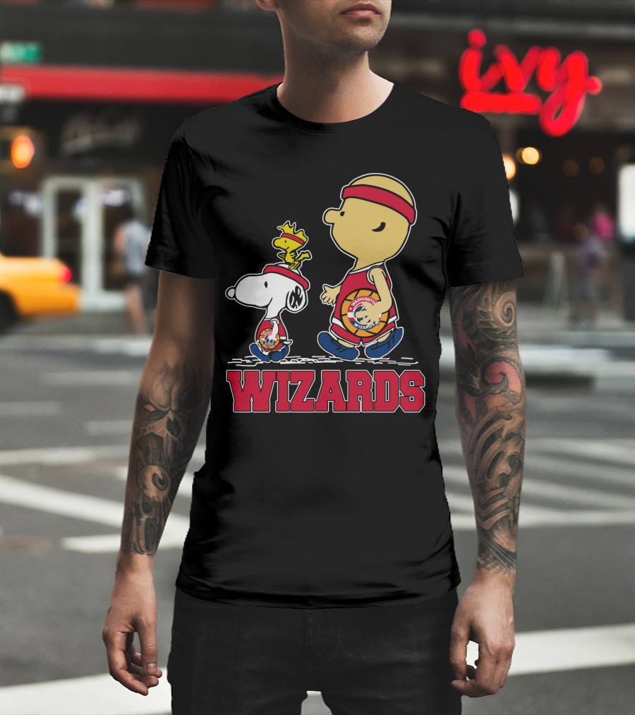 Wizards Snoopy And Woodstock With Basketball Team T-Shirt