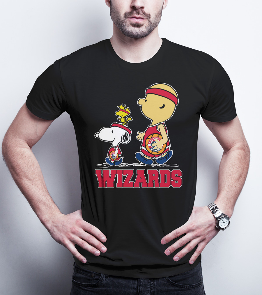Wizards Snoopy And Woodstock With Basketball Team T-Shirt