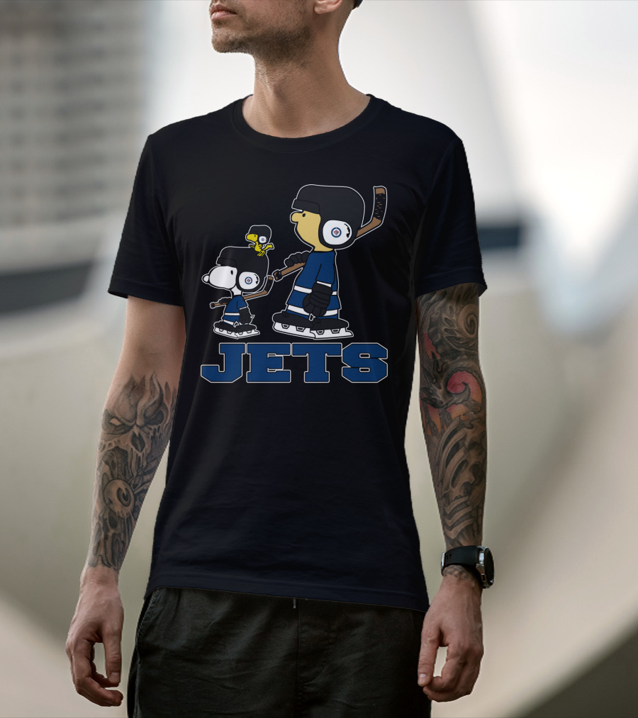 Snoopy And Woodstock Winnipeg Jets Hockey Fans T-Shirt