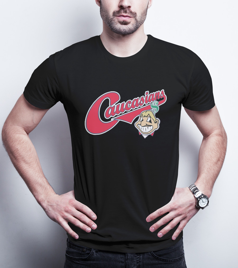 Caucasians Logo Parody For Cleveland Indians Fans T-Shirt