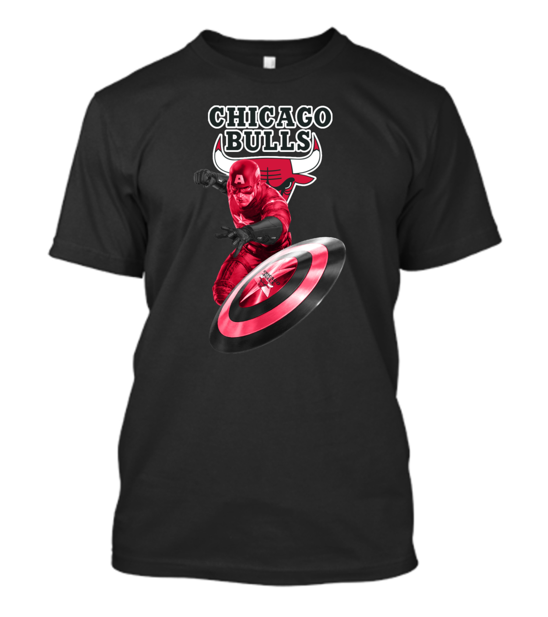 Captain America And Chicago Bulls Crossover Fan Attraction T-Shirt