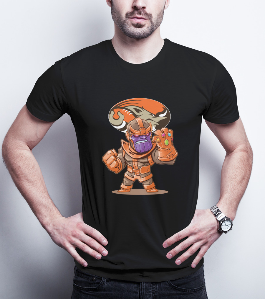 Thanos Infinity Gauntlet Cleveland Browns Fan Crossover T-Shirt