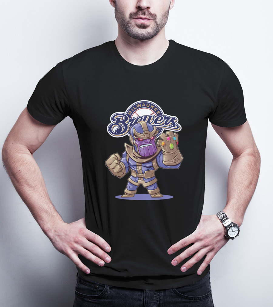 Milwaukee Brewers Thanos Infinity Gauntlet T-Shirt