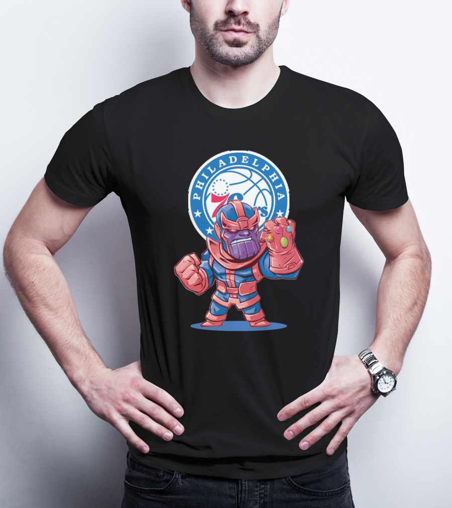 Philadelphia 76ers Marvel Thanos Crossover T-Shirt