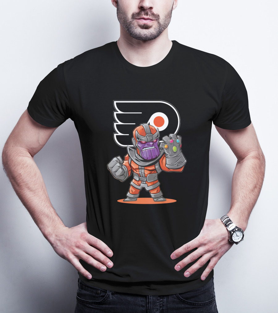 Thanos Inspired Character With Philadelphia Flyers T-Shirt