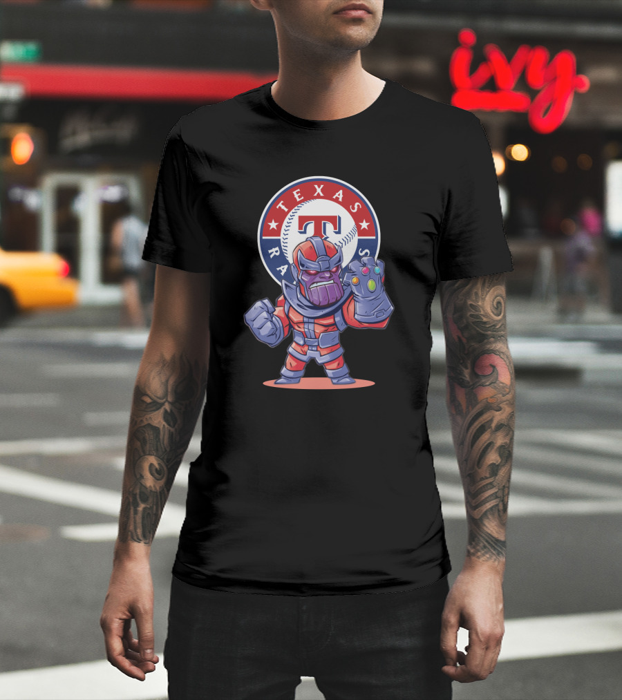 Texas Rangers Thanos Fan Art With Team T-Shirt