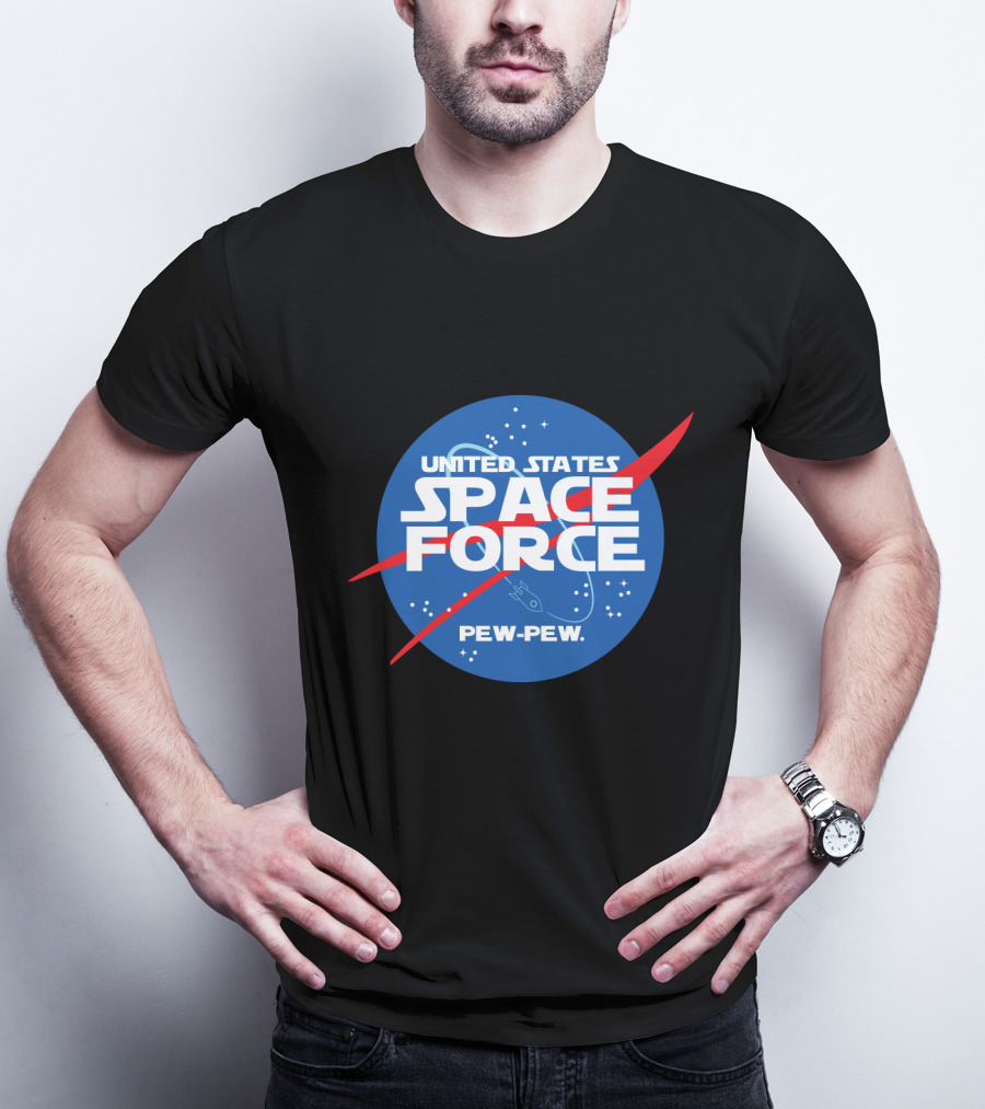 United States Space Force Pew Pew Parody NASA T-Shirt