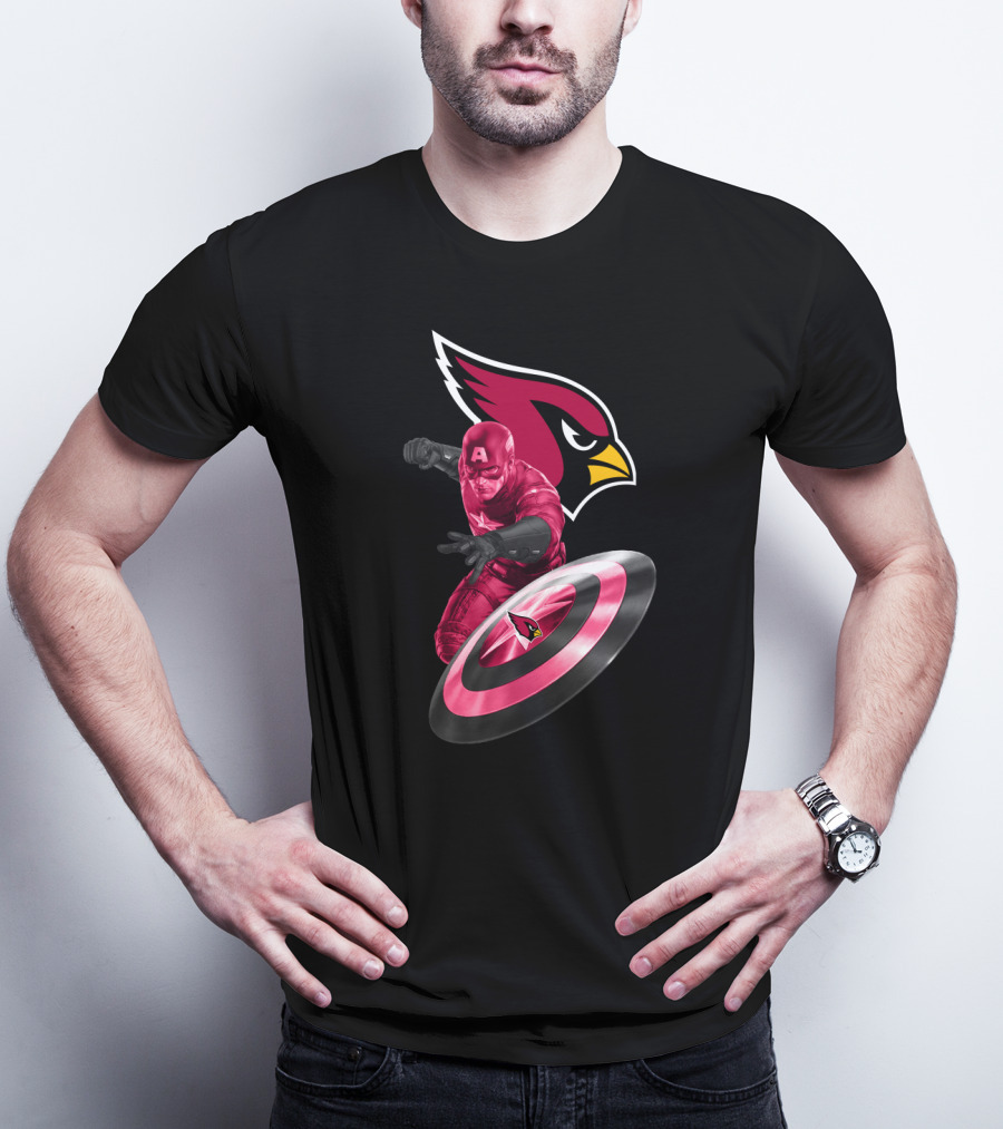 Arizona Cardinals Captain America Avengers Shield T-Shirt