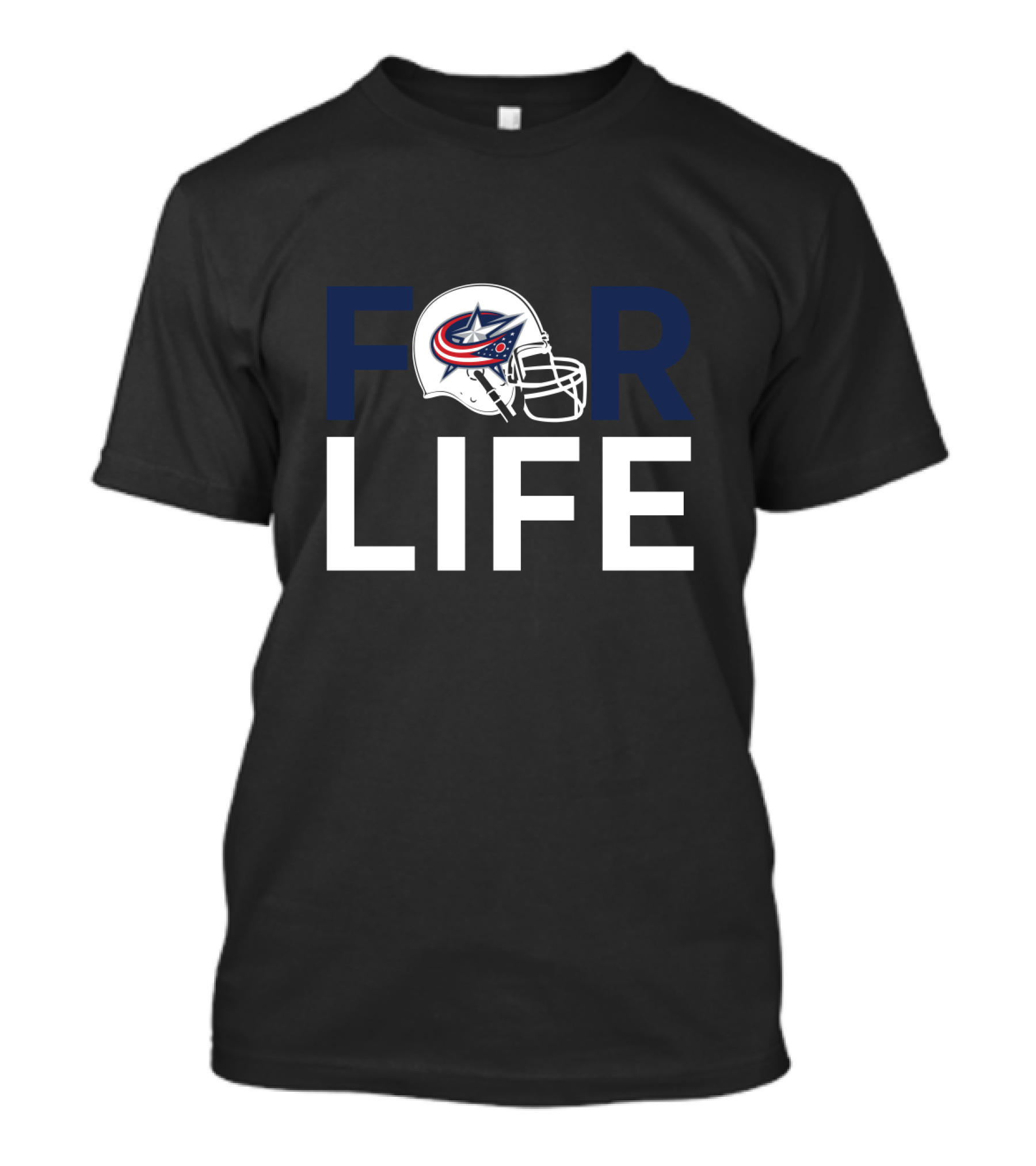 Columbus Blue Jackets Helmet Logo For Life Fan T-Shirt