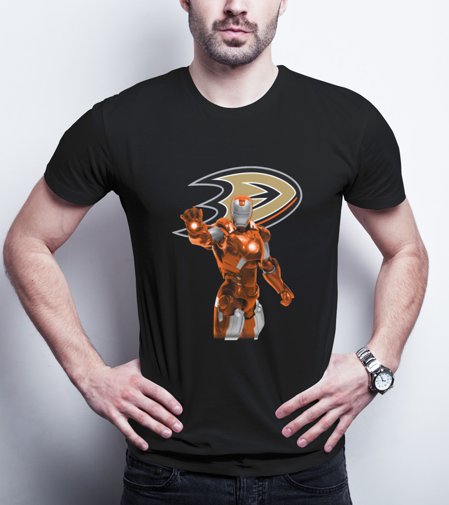 Anaheim Ducks Iron Man Crossover With Iconic Team T-Shirt