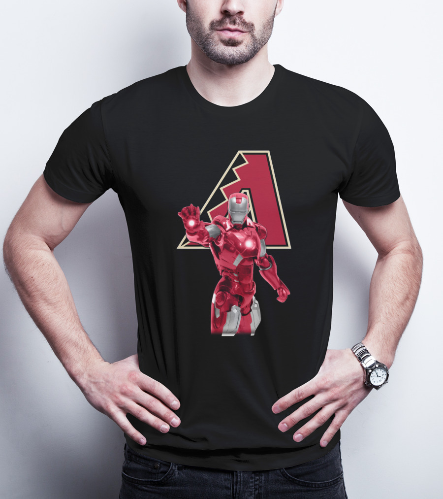 Iron Man Arizona Diamondbacks Marvel Baseball Crossover T-Shirt