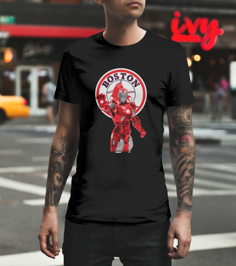 Boston Red Sox Iron Man Crossover Fan T-Shirt