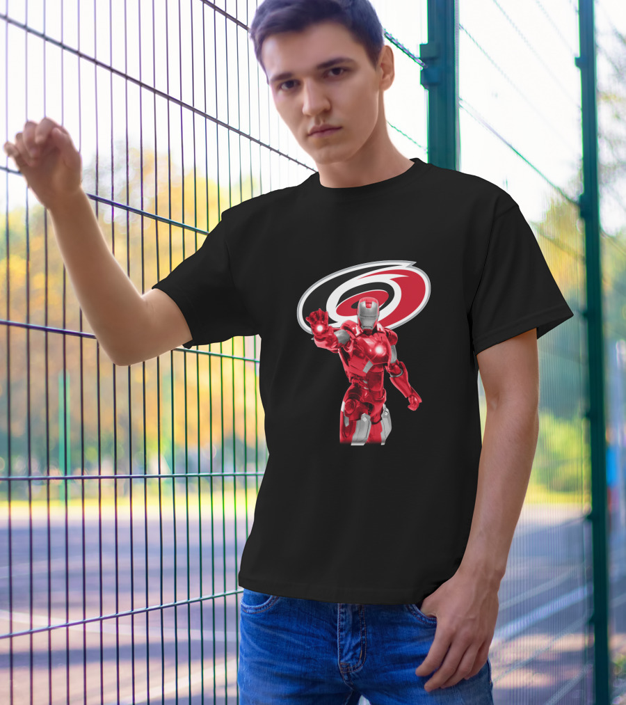 Iron Man Carolina Hurricanes Marvel NHL Crossover T-Shirt