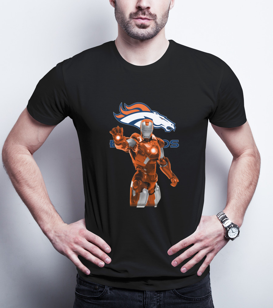 Iron Man Denver Broncos Superhero Football Fan Merchandise T-Shirt