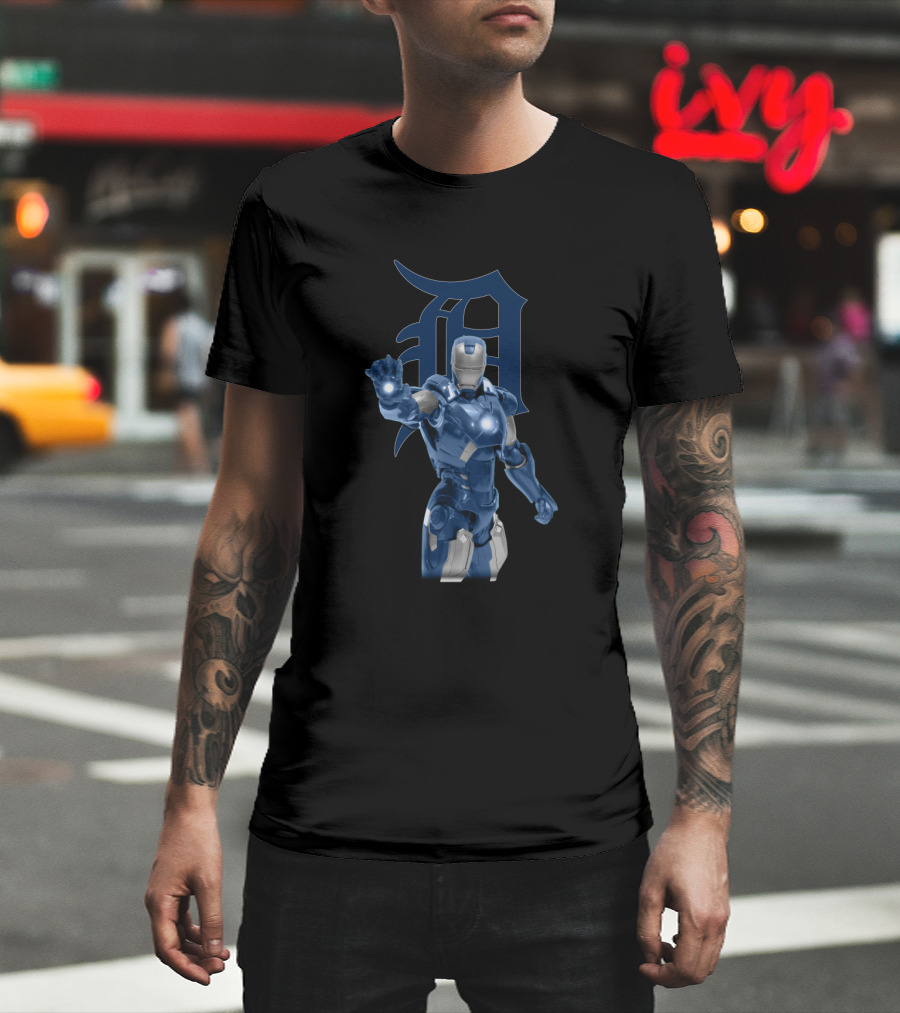 Detroit Tigers Iron Man Crossover - Iconic Marvel Superhero And MLB Team Collaboration T-Shirt